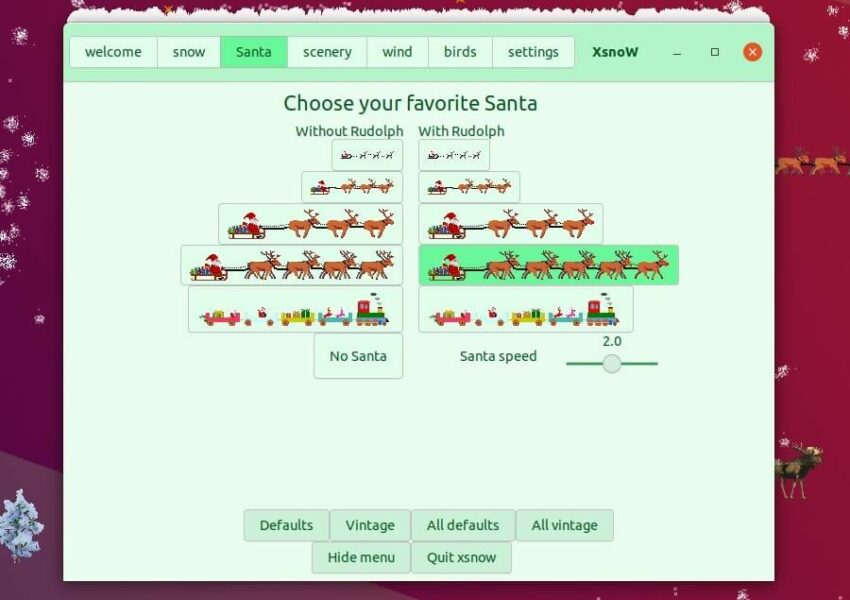 Xsnow - Enable Animated Snow Falling Desktop in Linux - FOSTips