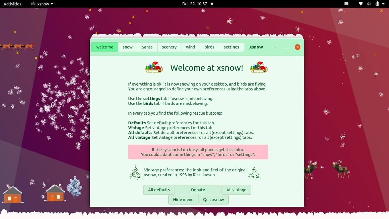 Xsnow - Enable Animated Snow Falling Desktop in Linux - FOSTips