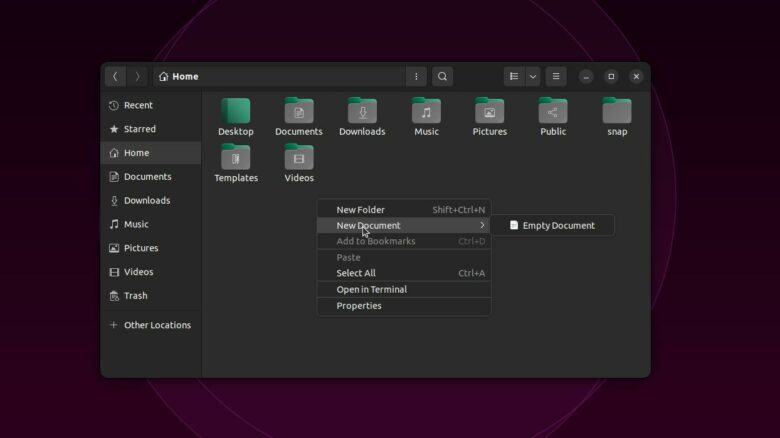 Enable 'New Document' Context Menu Option in Ubuntu 22.04 / 23.10 - FOSTips