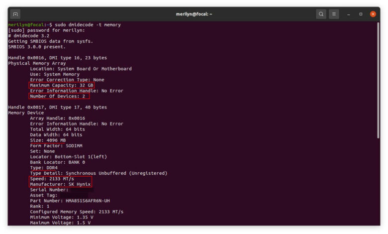 How to Tell Computer RAM Memory Manufacturer & Speed in Linux - FOSTips